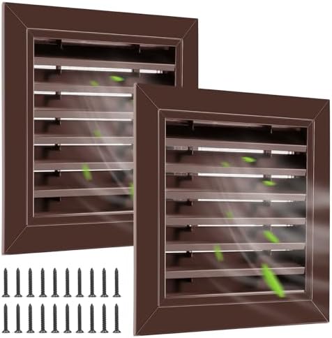 Gisafai 2 Pcs 12" x 12" Gable Vent Aluminum Alloy Wall Vents Shed Attic ...