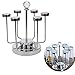 Amazon.com: Vivian Rotating Cup Mug Glass Holder Rack Stainless Steel 6 ...