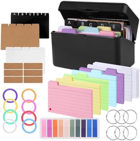 EOPUOZS Index Cards, Flashcard Box with 200 Colourful Thickened Lined ...