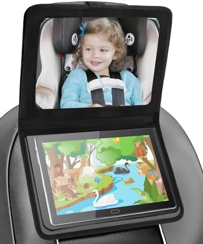 Amazon.com : Baby Car Mirror with Tablet Holder,Adjustable Rear Facing ...