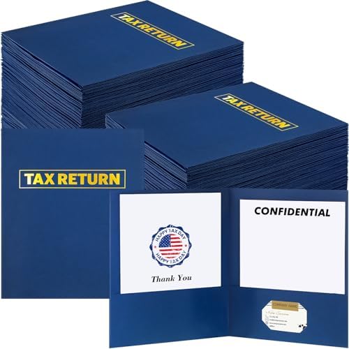 Amazon.com : Chivertion 50 Pcs Tax Return Folders Bulk - 2 Pocket with ...