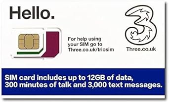 Amazon.com: Three UK Prepaid Europe SIM with up to 12GB data for 42 ...