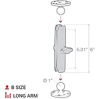 Amazon.com: RAM Mounts Double Socket Arm RAM-B-201U-A Short Arm ...