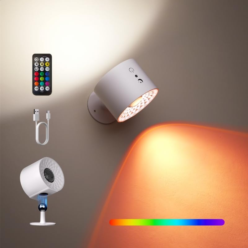 Joyzy Wall Light Rechargeable RGB Colorful Led Picture Lights for Wall ...