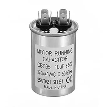 Amazon.com: PATIKIL 10uF ±5% 10MDF 370/440V AC Fan Start Capacitor, CBB65 Circular Run Capacitor ...