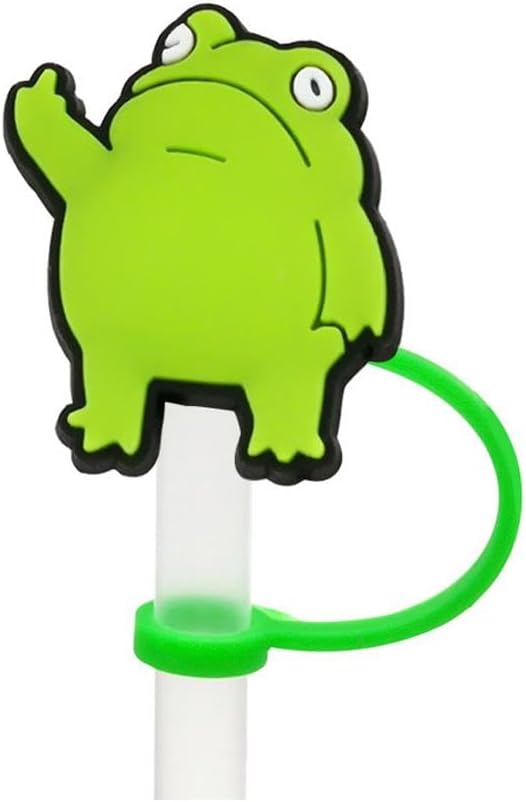 Amazon.com: Cute Frog Straw Tips Cover,Silicone Animals Straw Cover ...