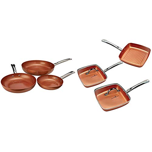 Cookware Copper Chef Square Fry Pan 5 Pc set Tristar Products Inc A ...