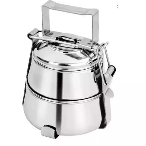 Buy TEZIRE Stainless Steel Pyramid Shape Lunch Box 2 Containers ...