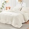 Amazon.com: HYMOKEGE Ivory King Size Comforter Set Seersucker 7 Pieces ...