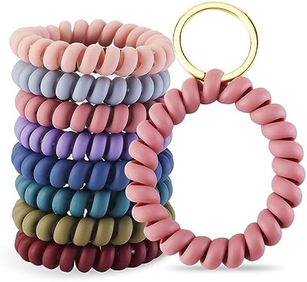 Amazon.com : BIHRTC 5 Color Wrist Keychain Plastic Spring Flexible ...