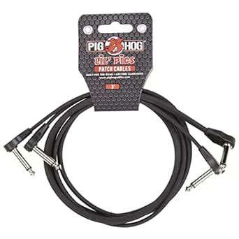 Pig Hog PHLSK3BK Black Low Profile Patch Cables 2 Pack, 3 ft. : Amazon ...
