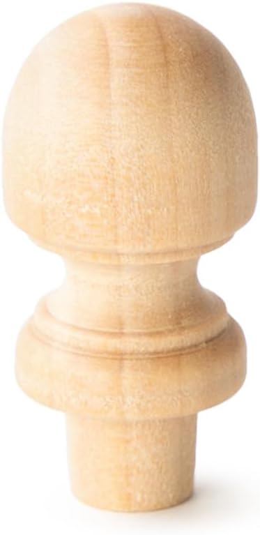 Amazon.com: 10 Pcs, Wooden Finials 1-1/2" Tall X 3/4" Wide W/ 3/8 ...