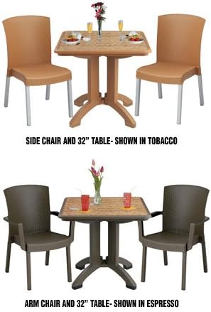 Amazon.com: Havana 32" Square Folding Table - Tobacco : Home & Kitchen
