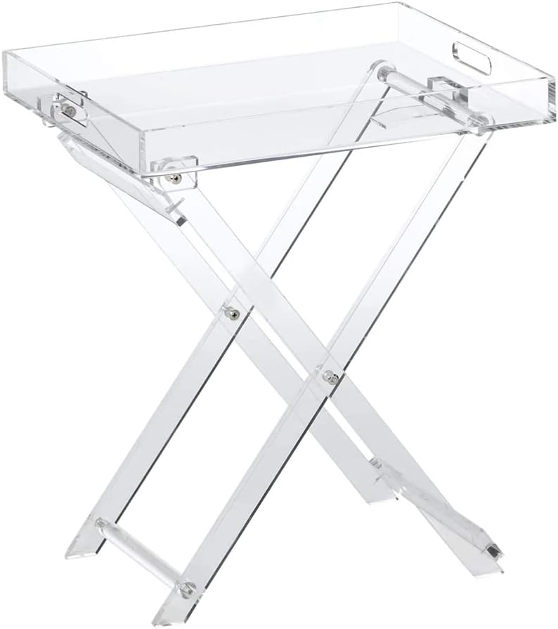 Amazon.com: Designstyles Acrylic Folding Tray Table – Modern Chic ...