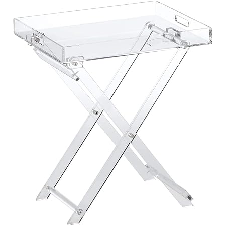 Amazon.com: PIOJNYEN Acrylic Folding Tray Table, Clear Acrylic Side End ...