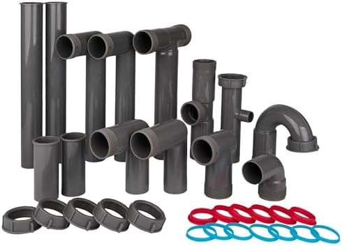 Universal 1-1/2" Kitchen Sink Drain Kit with P-Trap – Complete Plumbing ...