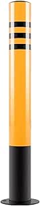 Amazon.co.jp: Parking Bollard Iron Traffic Sign Post with Yellow Sign ...