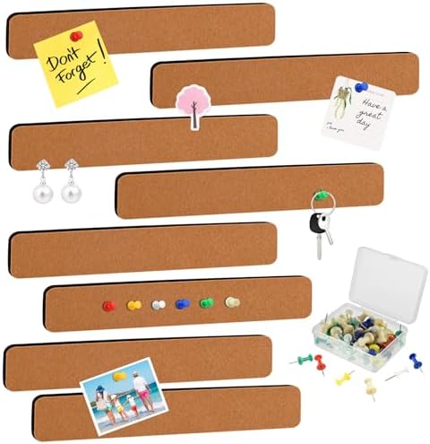 5 Pack Felt Pin Board Bar Strips Bulletin Board for Bedrooms Offices ...