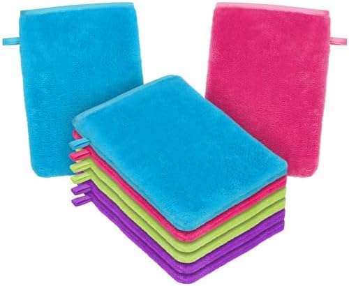 PHOGARY Pack of 8 Microfibre Body Wash Mitts Set, Flannels Soft Face ...