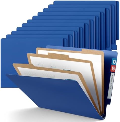 Amazon.com : Skyygemm 24 Pcs End Tab Classification Blue File Folders 3 ...