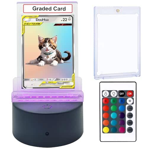 Amazon.com: Trading Card Display Stand LED Graded Card Case Baseball ...