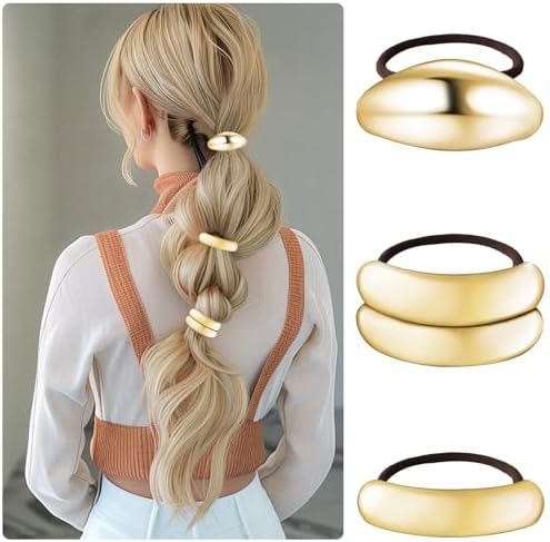 Amazon.com : Gold Hair Cuffs 3PCS Gold Ponytail Cuff Hair Tie for Women ...
