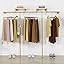 Amazon.com: WJJAYY Wall Mounted Gold pipe clothing rack with 3 T-Bar ...