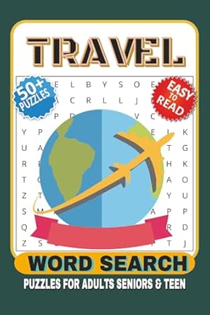 Travel Word Search Puzzle Book: Word Search with Easy to Read Print ...