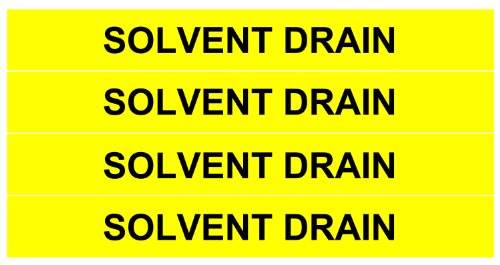 SOLVENT DRAIN_Pipe Tubing Labels_ 3/4" Height, 6" Width, Black Letters ...