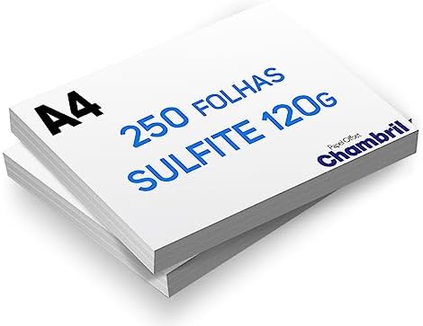 Papel Sulfite A4, Chamequinho, 120 gramas, Chamex, 29881, Branco ...