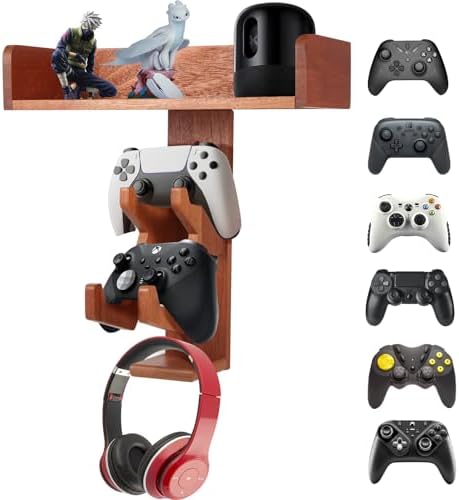 Amazon.com: Wooden Controller Wall Mount，Controller Holder Wall for Ps5 ...