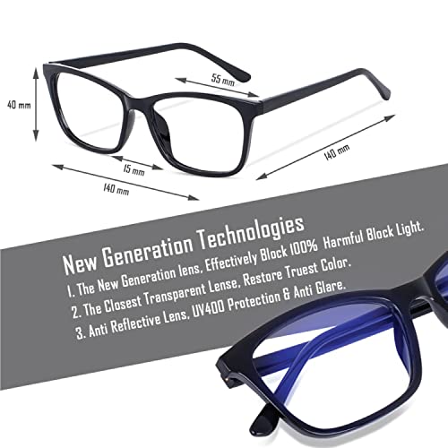 Dervin Square Blue Cut Computer Glasses for Eye Protection | Anti Glare ...