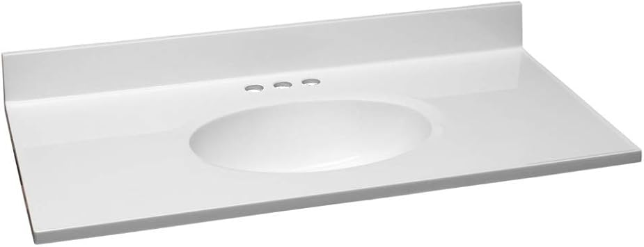 Design House 586206 Cultured Marble Vanity Top 37x19, Solid White ...