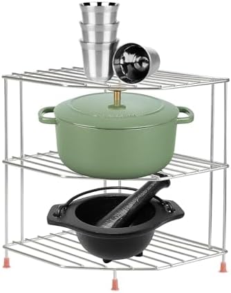 12FOR COLLECTION Stainless Steel 3-Tier Storage Shelf Rack, Dish Rack ...