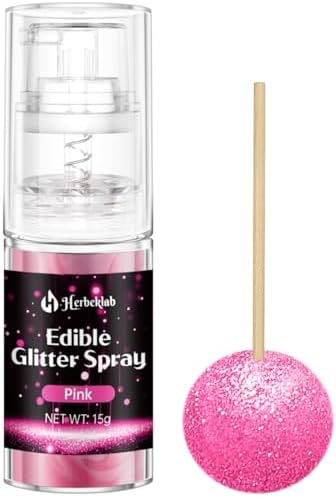 Amazon.com: Pink Edible Glitter Spray - 15g Food Grade Pink Luster Dust ...