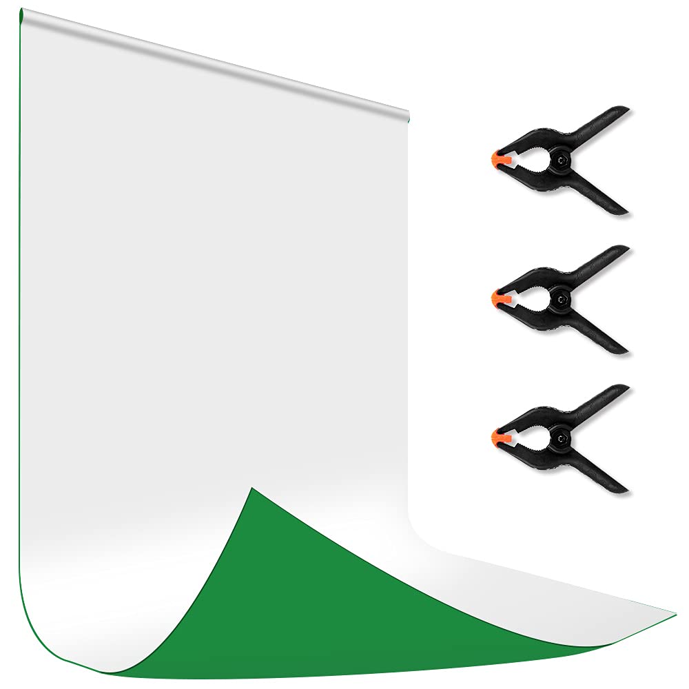 Buy YAYOYA White Green Screen Backdrop 5x6.5ft, 2-in-1 Reversible ...
