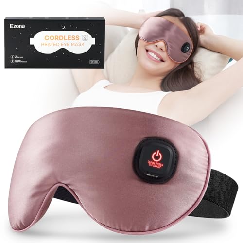 Ezona Silk Cordless Heated Eye Mask, Warm Eye Compress Mask for Dry ...