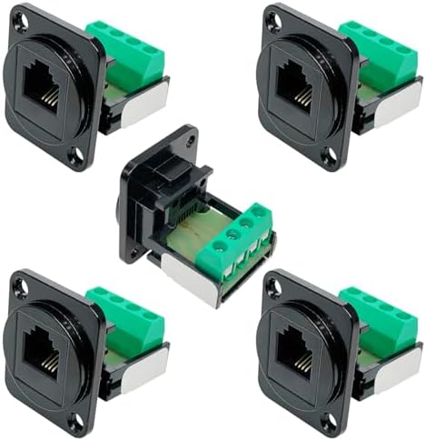 Amazon.com: Jienk 5Pcs RJ11 CAT3 Female Panel Mount Screw Terminal ...