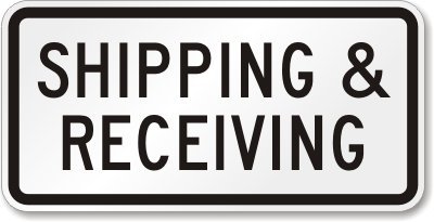 Shipping & Receiving(White) Signage Sticker, PVC Waterproof Sticker ...