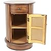 Amazon.com: Decor Therapy Keaton Round Storage Side Table, Honeynut ...