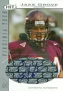 Jake Grove autographed Football Card (Virginia Tech) 2004 SAGE HIT ...