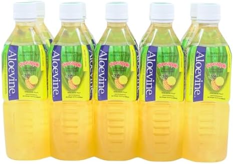 Aloevine Aloe Vera Drink Pineapple healthy juice pure with chunks of ...