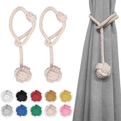 Amazon.com: Ushomin Curtain Tiebacks, 2 Packs Curtain Rope Tieback ...