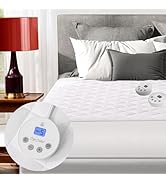 Amazon.com: Heated Mattress Pad King Size Quilted Zone Heating Electric ...