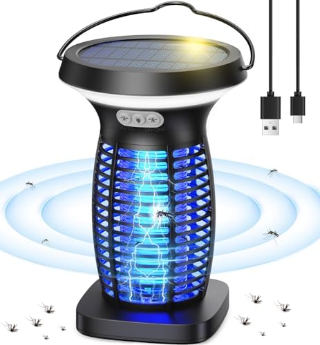 Amazon.com : Solar Bug Zapper, Rechargeable Mosquito Zapper Outdoor ...