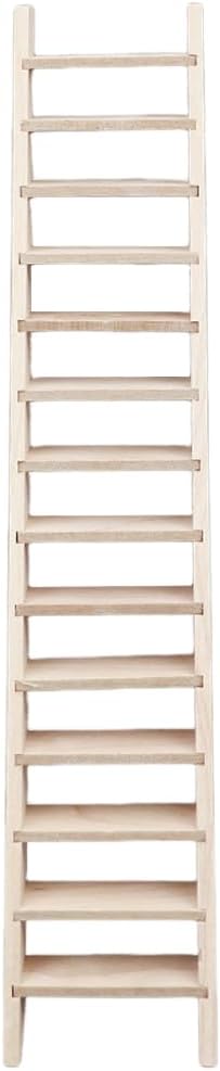 Amazon.com: LOGOFUN Mini Wooden Step Ladder Mini Wood Doll House Ladder ...