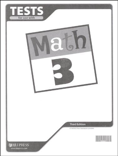 Math 3 Testpack 3rd Edition: BJU Press: 9781591665168: Amazon.com: Books