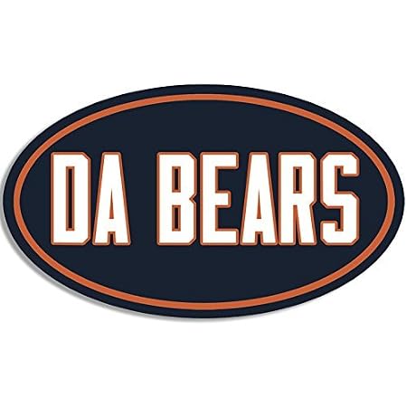 Amazon.com: Oval Da Bears Sticker, Blue and Orange Bear Vinyl Decal for ...