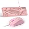 Amazon.com: Pink Creamy Keyboard and Mouse Combo,MageGee GK980 Wired ...