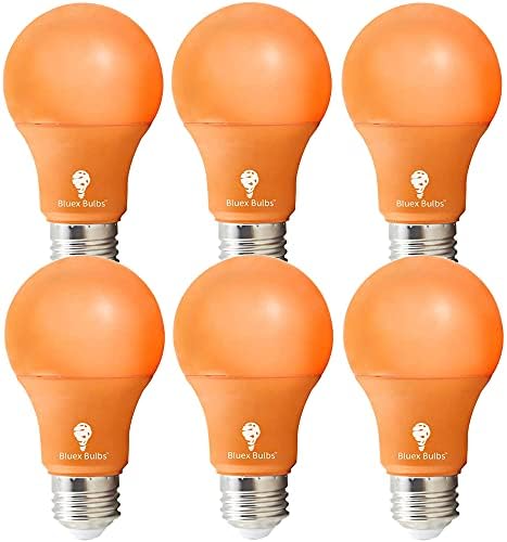 6 Pack BlueX LED A19 Orange Light Bulbs - 7W (50Watt Equivalent) - E26 ...